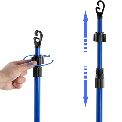 4x 2.6M Telescopic Washing Line Prop Pole Clothesline Garden Clothes ...