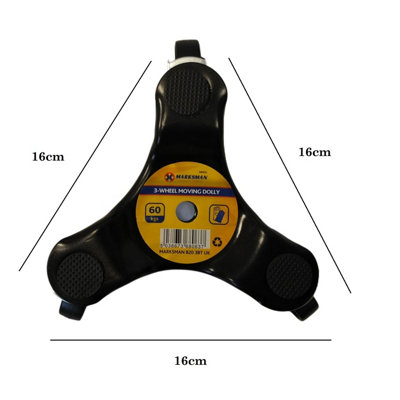 4x 3 Wheel Triangle Furniture Moving Dolly Heavy Duty Castor Trolley ...