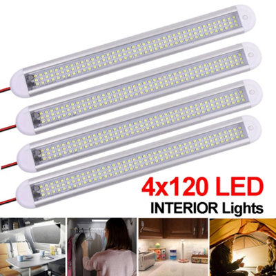 4x 30cm 12V LED Strip Lights 1600lm for Campervan Caravan Boat Van Interior
