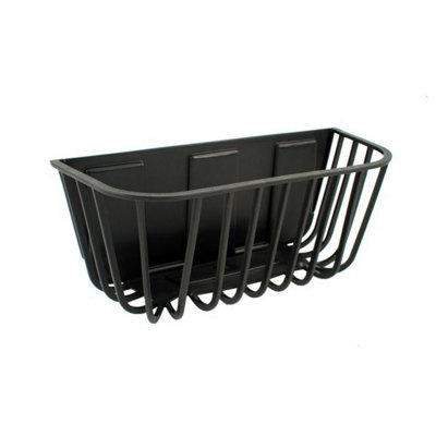 4X 62CM BLACK MANGER WALL TROUGH PLANTER BASKET PLASTIC HAY MANGER ...