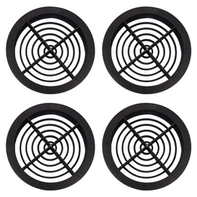 4x 68mm Anthracite Grey Plastic Round Soffit Air Vents UPVC Push-In ...