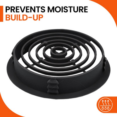 4x 68mm Anthracite Grey Plastic Round Soffit Air Vents UPVC Push-In ...