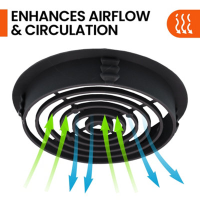 4x 68mm Anthracite Grey Plastic Round Soffit Air Vents UPVC Push-In ...