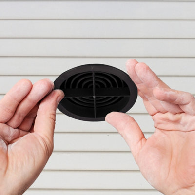 4x 68mm Anthracite Grey Plastic Round Soffit Air Vents UPVC Push-In ...