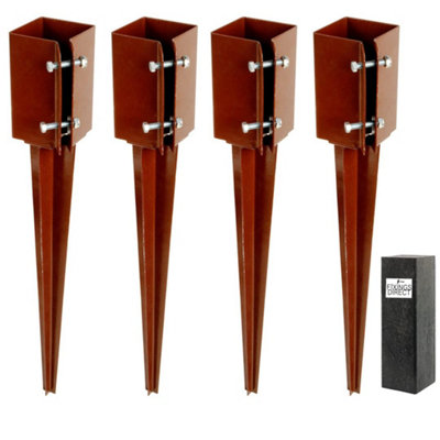 4x 75mm (3") Industrial Fence Post Spike Support 600mm Long (Includes ...