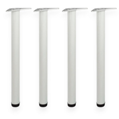 4x Adjustable Steel Table Legs with Mounting Plates, Ideal for Kitchen ...