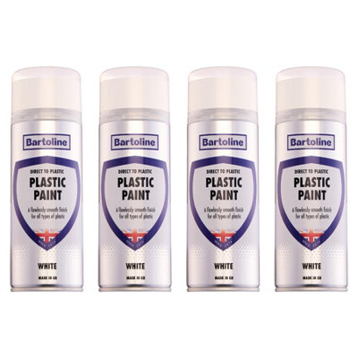 4x Bartoline Direct to Plastic Paint White Direct Use Protective ...