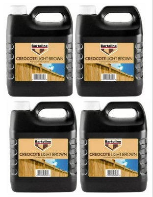 4x Bartoline Light Brown Matt Creocote wood treatment 4L