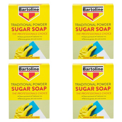 4x Bartoline Sugar Soap Powder Paint Cleaner Grease Dirt Remover 1.5kg