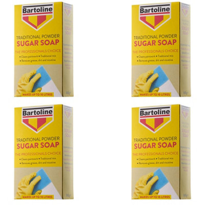 4x Bartoline Sugar Soap Powder Paint Cleaner Grease Dirt Remover 500g