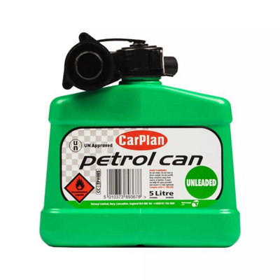 4x CarPlan Petrol Can Tetra Green Unleaded With Flexible Spout 5L 5 Litres