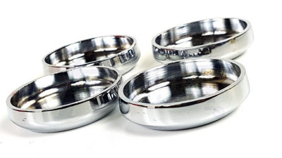 4x CHROME CASTOR COASTERS FURNITURE GLIDES FLOOR PROTECTOR FOR CASTORS ...