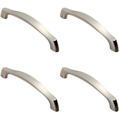 4x Chunky Arched Grip Pull Handle 156 x 15mm 128mm Fixing Centres Satin ...