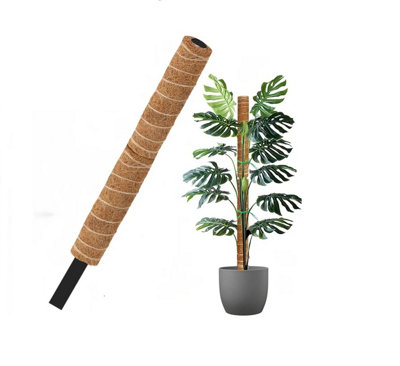 4x Coco Fibre Moss Pole Climbing Plant Support Cane Non Extendable 60cm