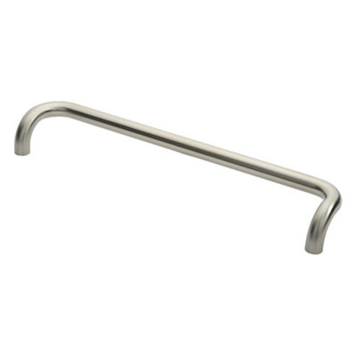 4x Cranked Pull Handle 630 x 30mm 600mm Fixing Centres Satin Stainless ...