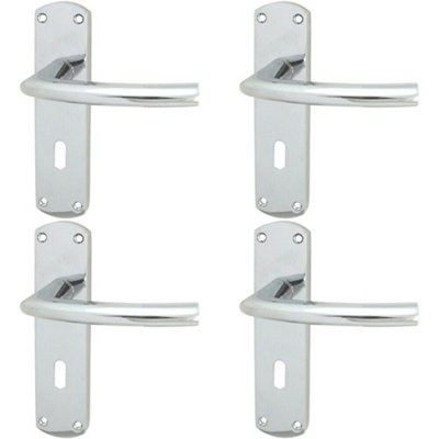 Buy 4x Curved Bar Lever on Lock Backplate Oval Profile 170 x 42mm ...