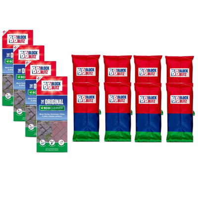 4X Eco Block Paving Patio Decking Cleaner Block Blitz Original 760g 2 ...