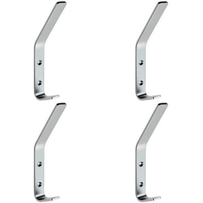 4x Flat One Piece Hat & Coat Hook 175 x 20mm Satin Anodised Aluminium ...