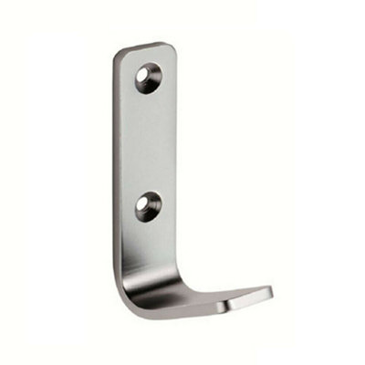 4x Flat One Piece Single Coat Hook 70 x 20mm Satin Anodised Aluminium