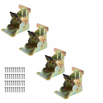 4x Folding Table Chair Leg Hinges 90 Degree Self-Locking Bracket Hinge ...