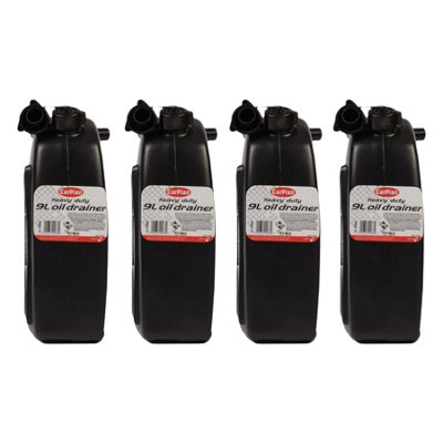 4x Heavy Duty Plastic Waste Car Van Oil Drain Draining Can Tray Bottle 9L