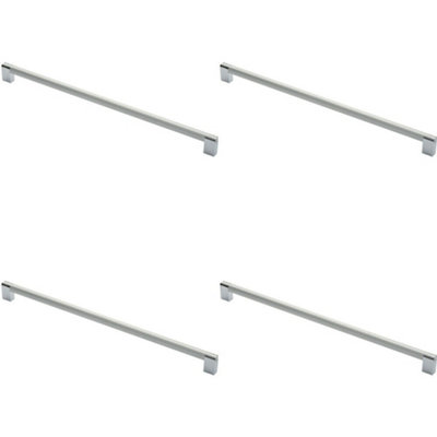 4x Multi Section Straight Pull Handle 448mm Centres Satin Nickel ...