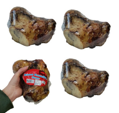 4x Munch & Crunch Whole Roast Knuckle Bone Dog Treat 100% Beef Bone ...