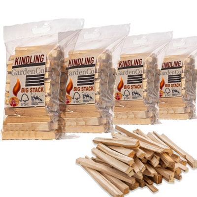4x Pack (3kg) Kindling Hot Wood for Kiln Dried Fire Twig Logs 12kg for ...
