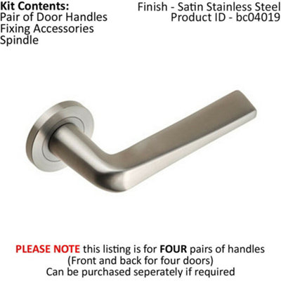 4x PAIR Chunky Flat Tapered Bar Handle on Round Rose Concealed Fix ...