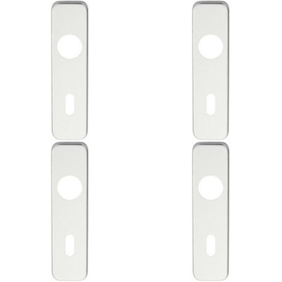 4x PAIR Door Handle Lock Backplate for Safety Levers 154 x 40mm Satin ...