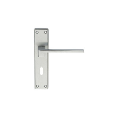 4x PAIR Flat Straight Lever on Lock Backplate Handle 180 x 40mm Satin ...