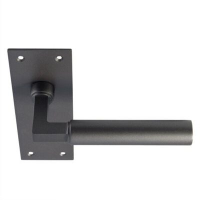 4x PAIR Round Bar Handle on Slim Latch Backplate 150 x 50mm Matt Bronze