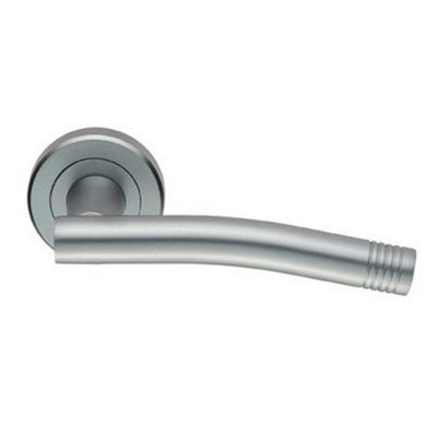 4x PAIR Round Bar Handle with Arch Concealed Fix Round Rose Satin Chrome