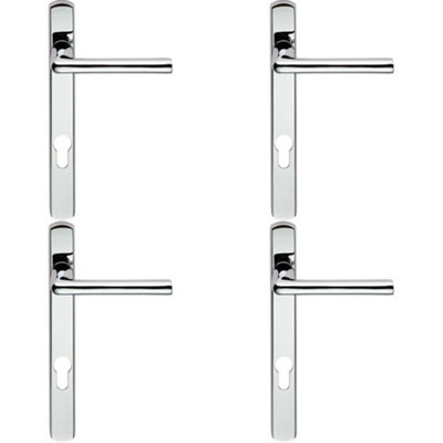 4x PAIR Straight Lever on Narrow Euro Lock Backplate 220 x 26mm ...