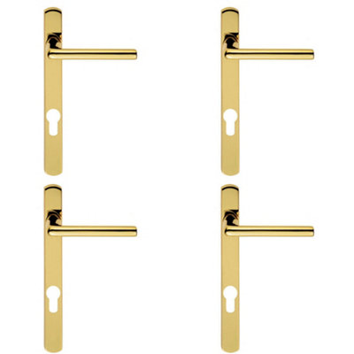 Shop 4x PAIR Straight Lever on Narrow Euro Lock Backplate 220 x 26mm ...