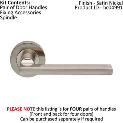 4x PAIR Straight Plinth Mounted Handle on Round Rose Concealed Fix ...