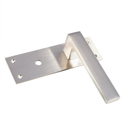 4x PAIR Straight Square Handle on Bathroom Backplate 150 x 50mm Satin ...