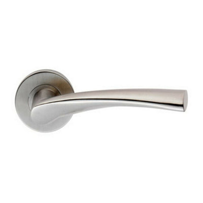 4x PAIR Twisted Angular Design Handle on Round Rose Concealed Fix Satin ...