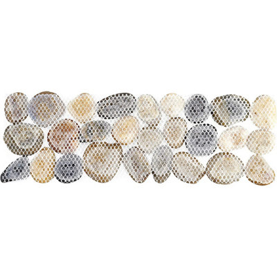 4x Pebble Edging Strips - Real Natural Stone Decoration for Pathways ...