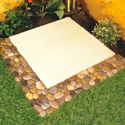 4x Pebble Edging Strips - Real Natural Stone Decoration for Pathways ...