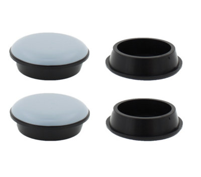 4x PTFE Teflon Based Rubber Castor Cup Glides - Move & Slide Furniture ...