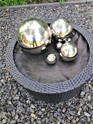 4x Reflective Gazing Balls For Garden, Stainless Steel Silver Garden ...