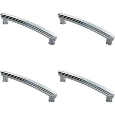 4X RIDGE DESIGN CURVED CABINET PULL HANDLE 160MM FIXING CENTRES ...