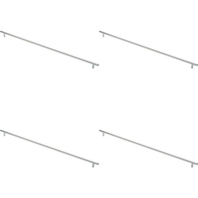 4x Round T Bar Cabinet Pull Handle 668 x 12mm 608mm Fixing Centres ...