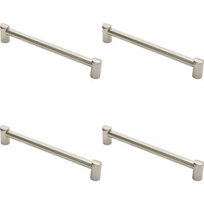 Buy 4x Round Tube Pull Handle 244 x 16mm 224mm Fixing Centres Satin ...