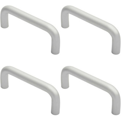 4x Rounded D Shaped Bar Handle 150mm x 19mm Diameter Satin Anodised ...