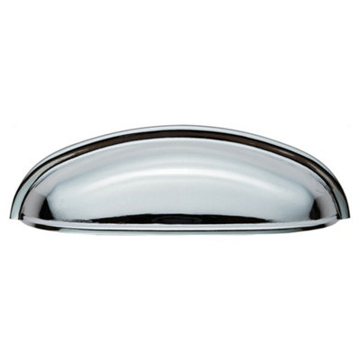 4x Shaker Cup Pull Handle 124 x 35mm 96mm Fixing Centres Polished Chrome