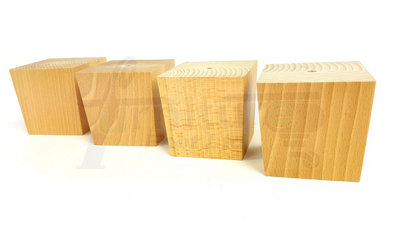 4x SOLID BLOCK WOOD FEET REPLACEMENT FURNITURE LEGS 90mm HEIGHT SOFAS ...