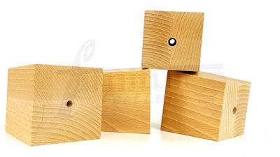 4x SOLID BLOCK WOOD FEET REPLACEMENT FURNITURE LEGS 90mm HEIGHT SOFAS ...
