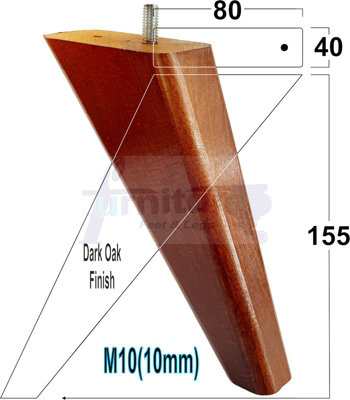 4x SOLID WOOD REPLACEMENT ANGLED FEET 150mm HIGH FURNITURE LEGS SOFAS CHAIRS STOOLS M10 | DIY at B&Q